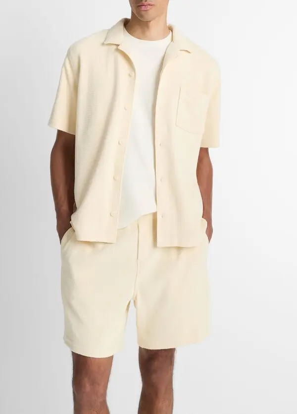 Vince Cotton Bouclé Cabana Shirt - Bone