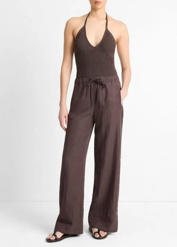 Vince Side-snap Pull-on Pants - Dark Coffee