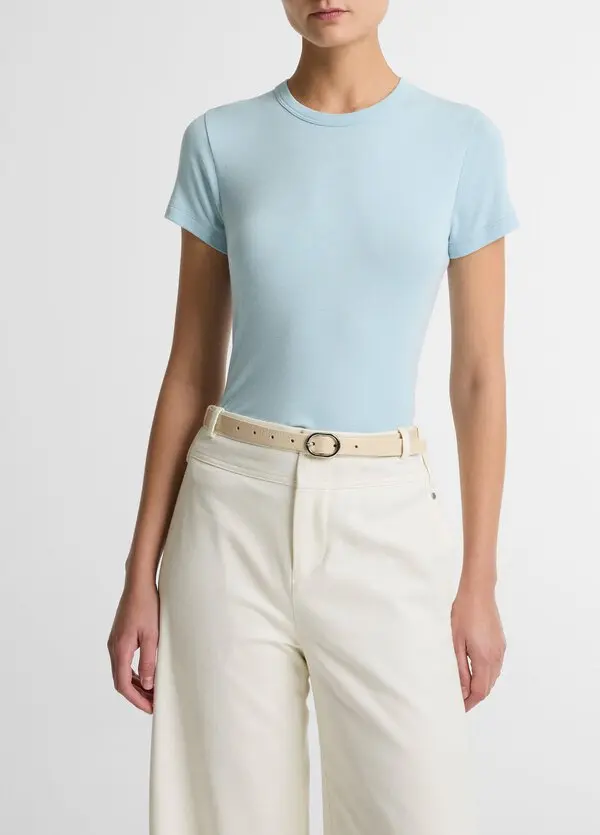 Vince Pima Cotton-blend Shrunken T-shirt - Clearwater
