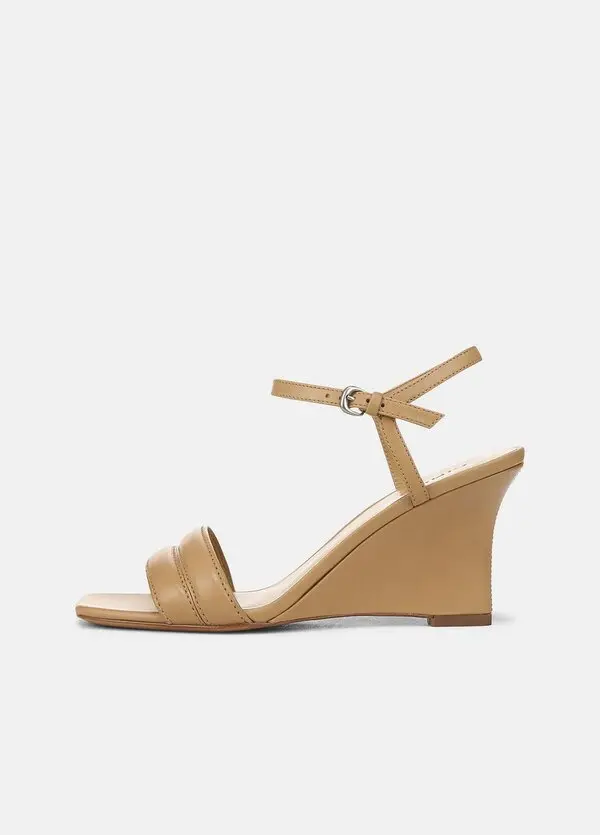 Vince Prema Leather Wedge Sandal - Light Sable