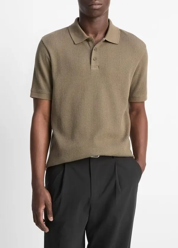 Vince Variegated Pima Cotton Polo Shirt - Dome