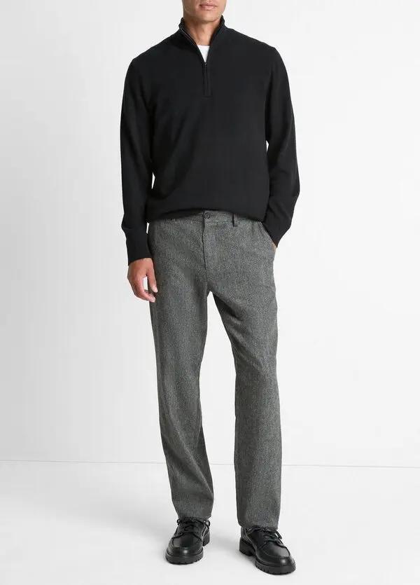 Vince Owen Athletic Mélange Wool Blend Trouser - Medium Heather Grey