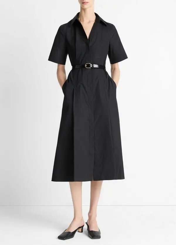 Vince Cotton Poplin Shirt Dress
