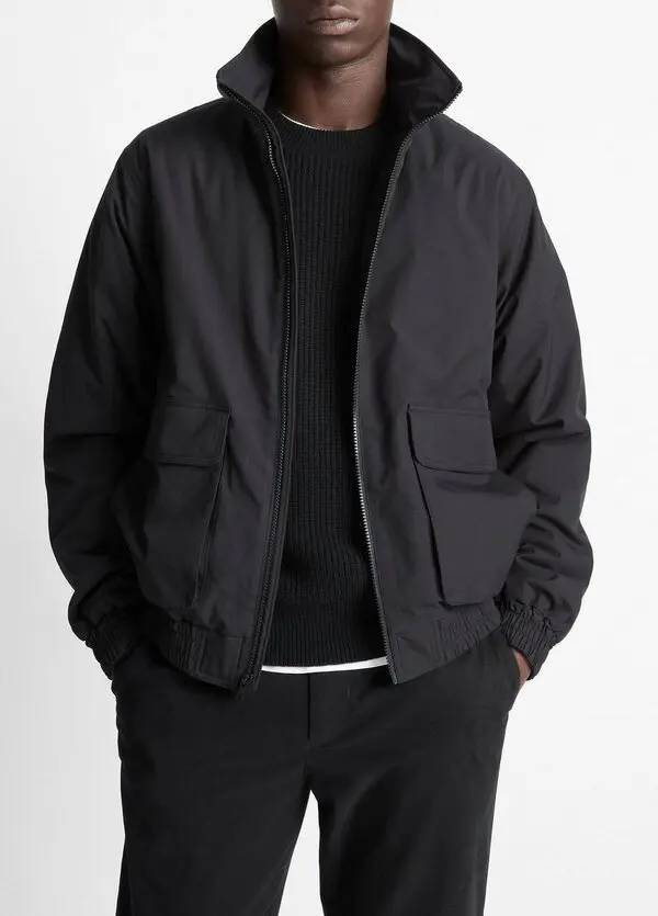 Vince Italian Cotton Ripstop Bomber Jacket