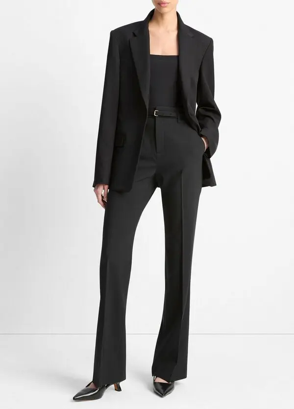 Vince Belted High-waist Slim Flare Trouser