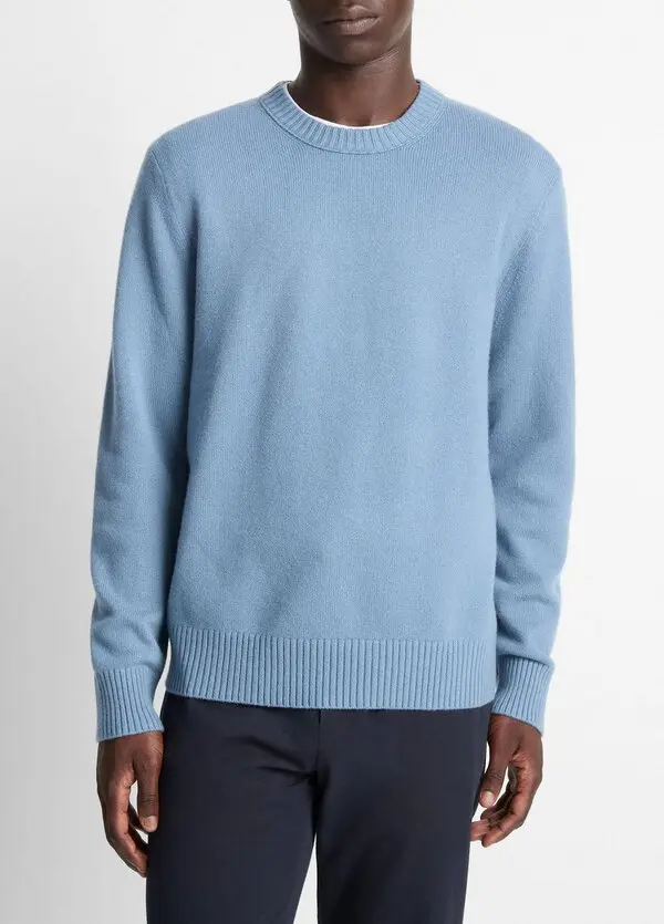 Vince Wool-cashmere Crew Neck Sweater - Parlor Blue