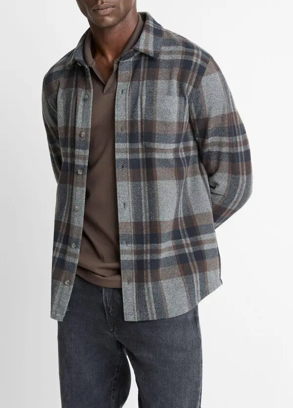 Vince Plaid Cotton-blend Shirt Jacket