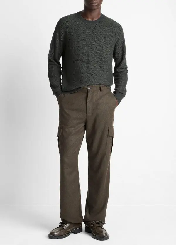 Vince Louie Relaxed Wool Flannel Cargo Pant