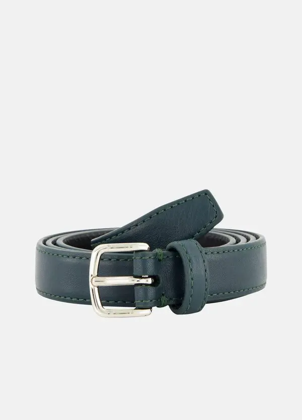 Vince 20mm Stitched Leather Belt - Juniper