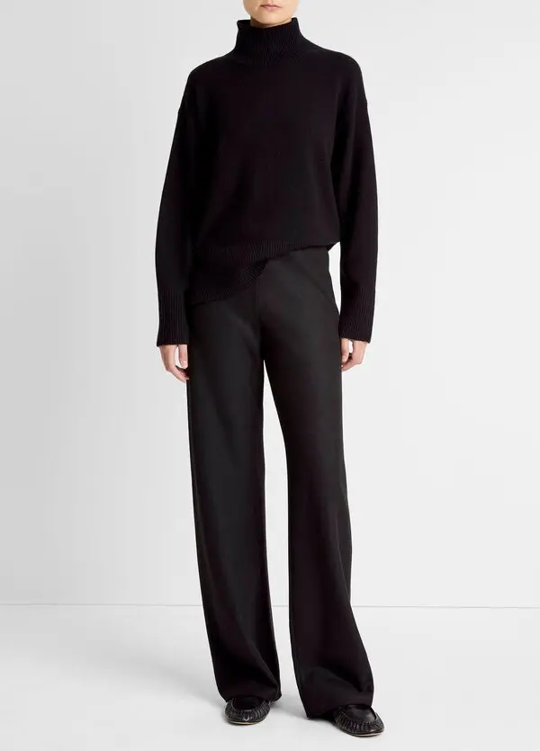 Vince Italian Wool-blend High-waist Wide-leg Pants
