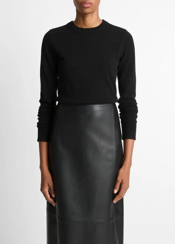 Vince Cashmere Crew Neck Sweater - Black