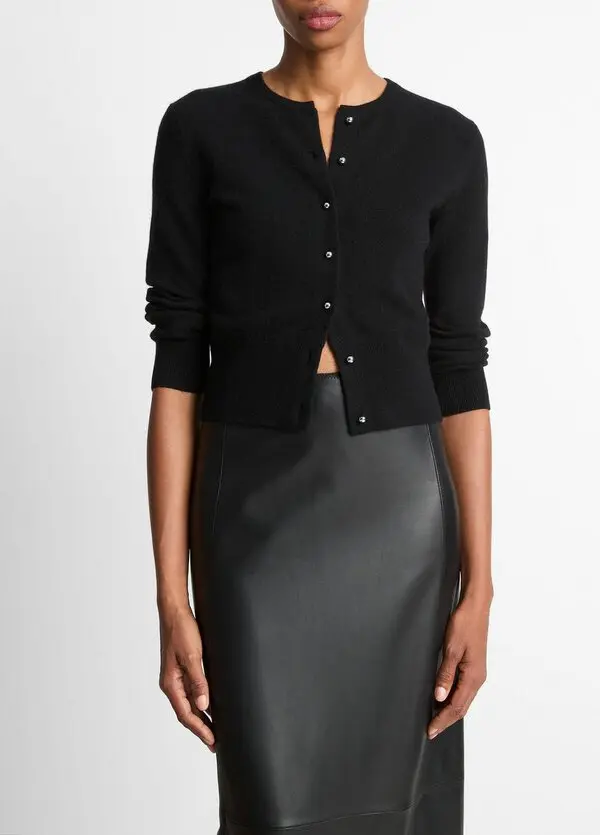Vince Button Detailed Wool & Cashmere-blend Cardigan