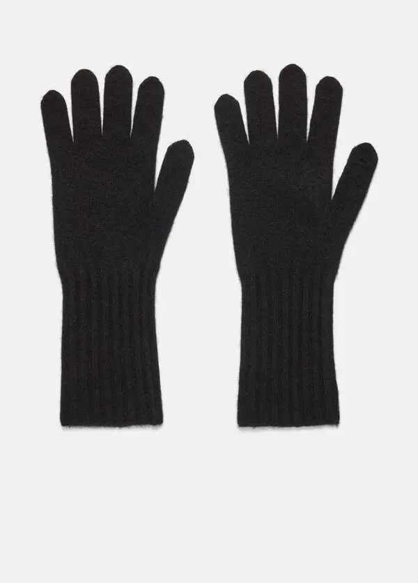 Vince Plush Cashmere Gloves With Forefinger And Thumb Slits - Black