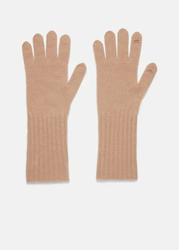 Vince Plush Cashmere Gloves With Forefinger And Thumb Slits - Camel
