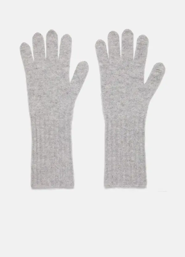 Vince Plush Cashmere Gloves With Forefinger And Thumb Slits - Grey