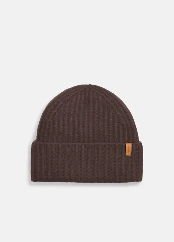 Vince Plush Cashmere Ribbed Beanie - Truffle