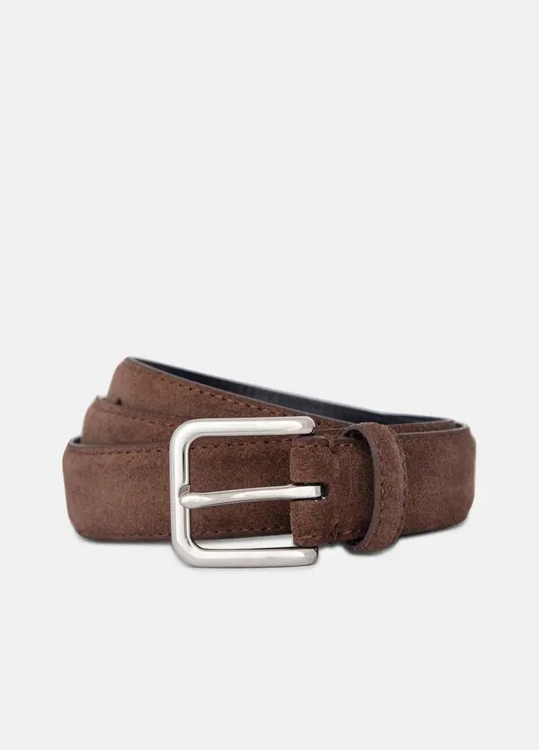 Vince 30mm Stitched Suede Belt - Chocolate