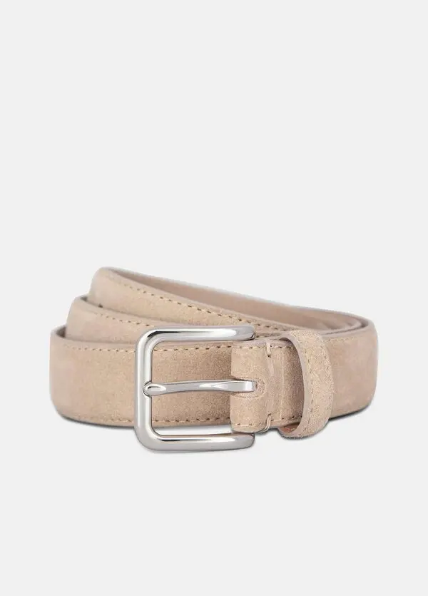 Vince 30mm Stitched Suede Belt - New Camel