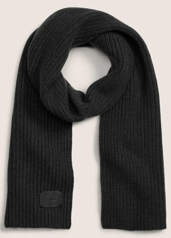 Vince Cashmere Shaker-stitch Scarf - Black