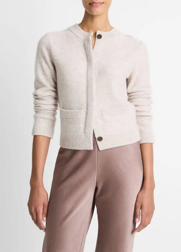 Vince Plush Cashmere Shrunken Cardigan - Marble