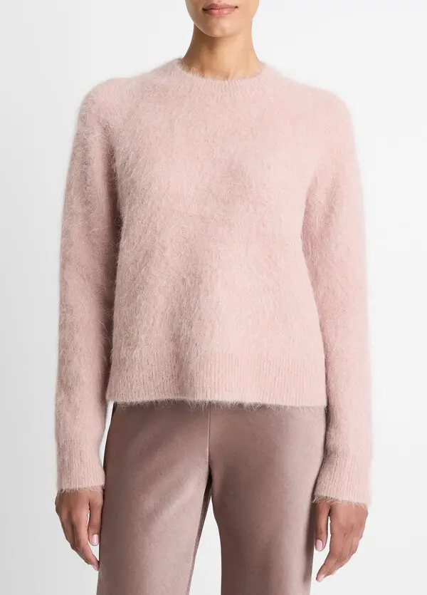 Vince Brushed Alpaca-blend Crew Neck Sweater - Beet Root