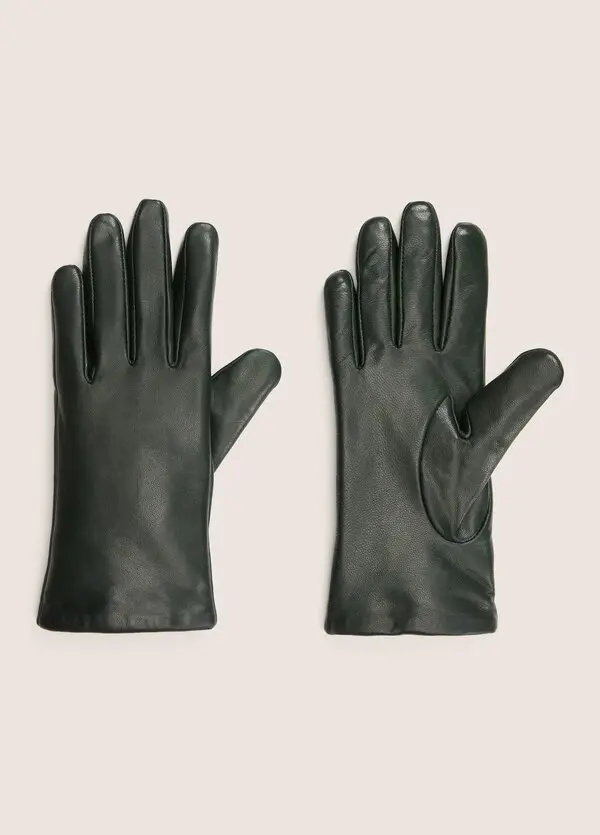 Vince Cashmere-lined Leather Gloves - Deep Forest