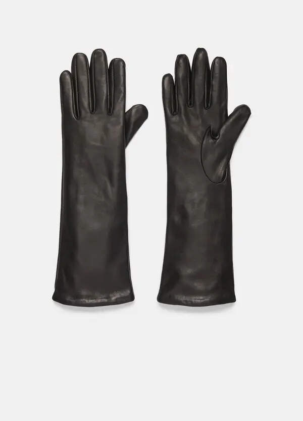Vince Cashmere-lined Leather Gloves - Black
