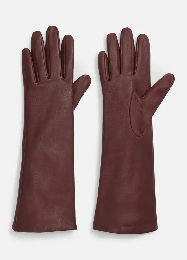 Vince Cashmere-lined Leather Gloves - Fig