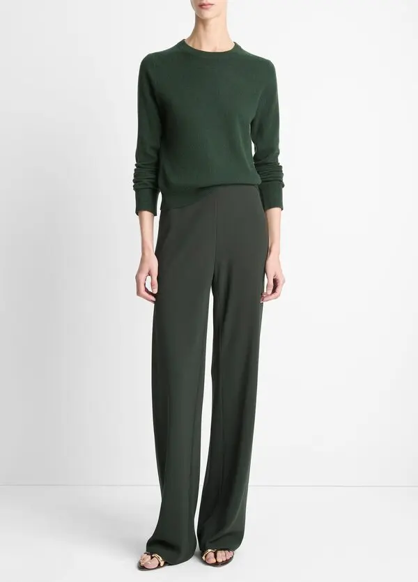 Vince Colette High-rise Crepe Bias Pant - Verde