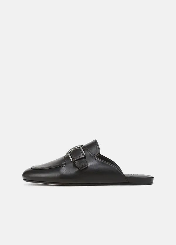 Vince Minetta Leather Loafer Mule - Black