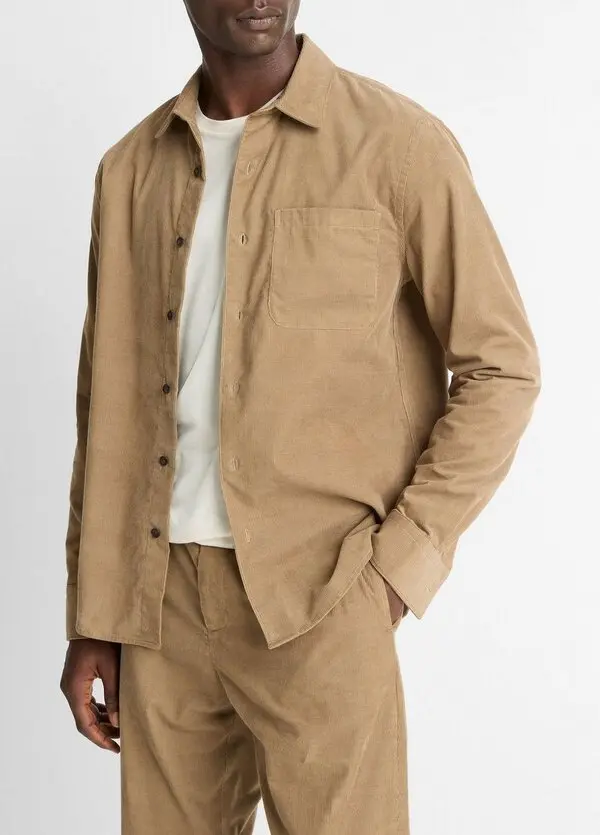 Vince Italian Cotton Corduroy Button-front Shirt - Teton