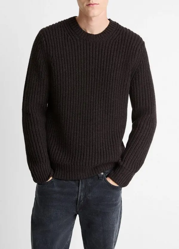 Vince Utility Shaker Merino Wool Sweater - Heather Mission