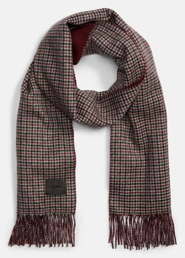 Vince Micro-houndstooth Cashmere Scarf - Bordeaux