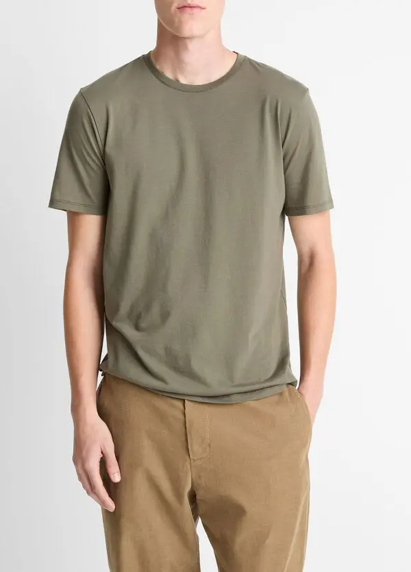 Vince Pima Cotton Crew Neck T-shirt - Sycamore