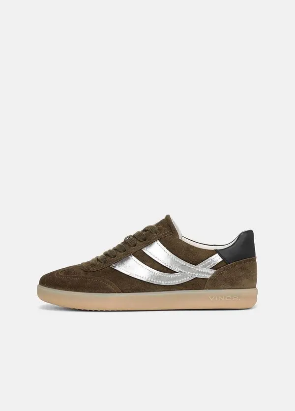 Vince Oasis Suede & Leather Lace-up Sneakers - Militare/silver