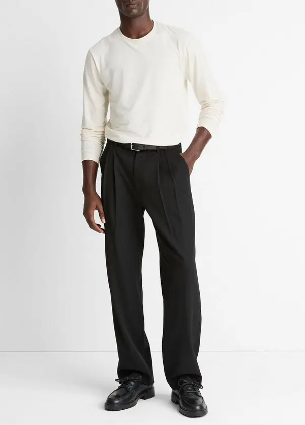Vince Wool Double-pleat Tailored Trousers