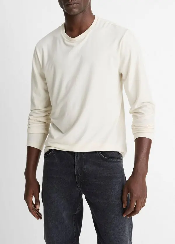 Vince Triblend Jersey Long-sleeve T-shirt - Bone