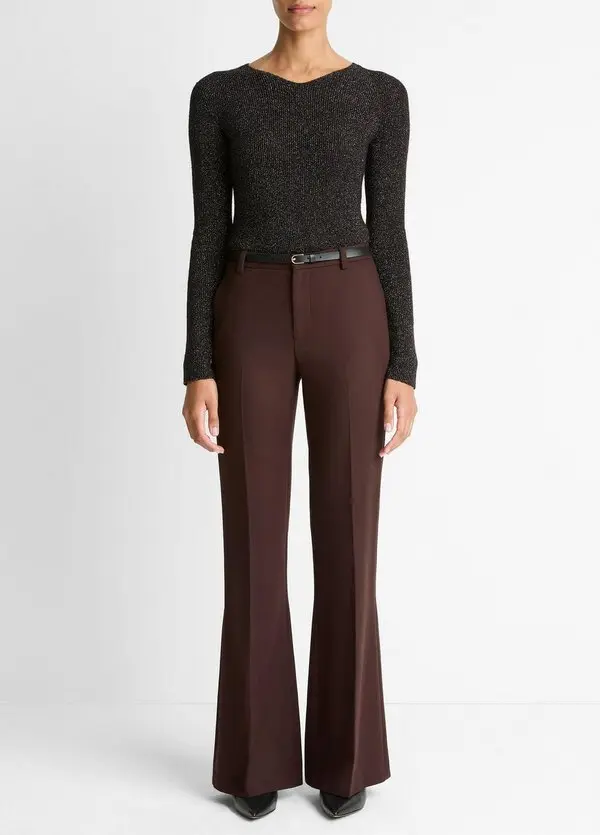 Vince Sculptural Flare Trouser - Black Grape