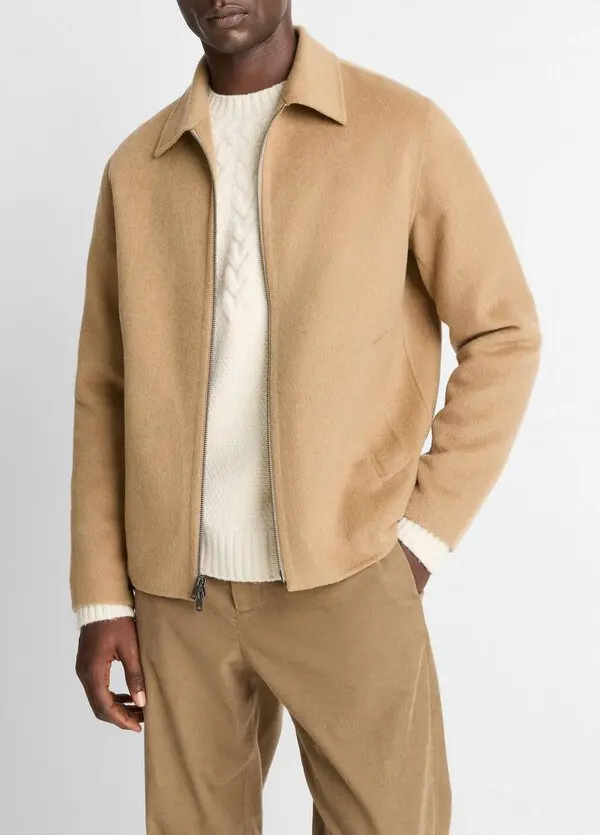 Vince Zip-front Wool-blend Jacket - Camello
