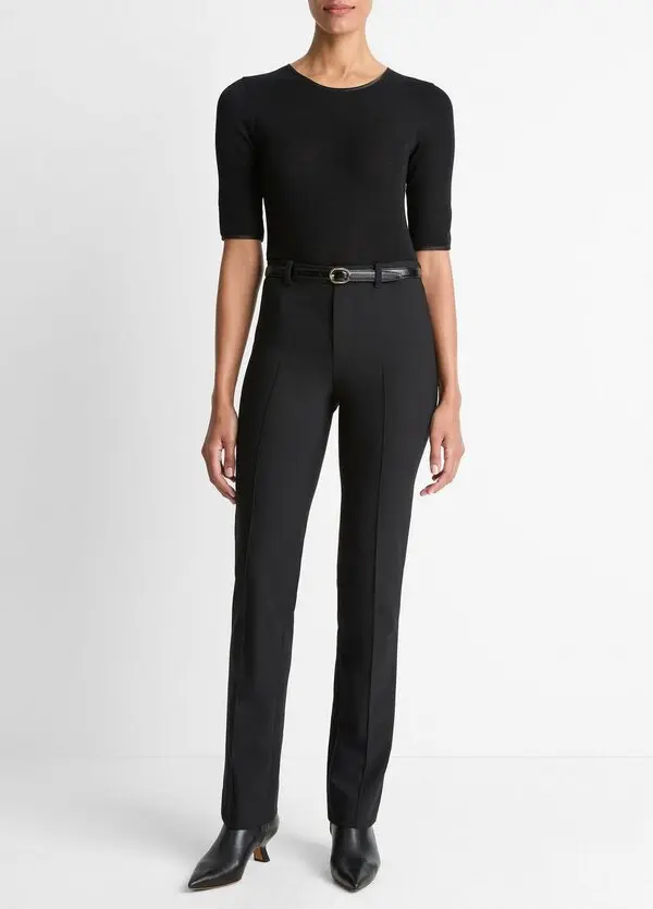 Vince Cotton-blend Slim Cigarette Pant - Black