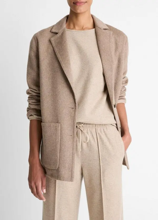Vince Double-face Wool & Cashmere-blend Blazer - Heather Doe