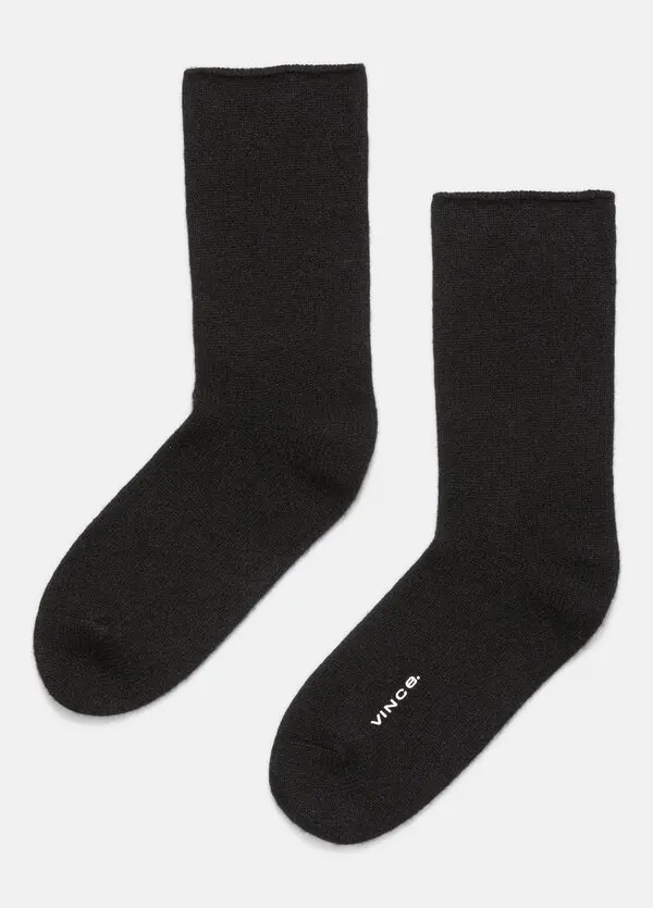 Vince Cashmere Jersey Short Sock - Black