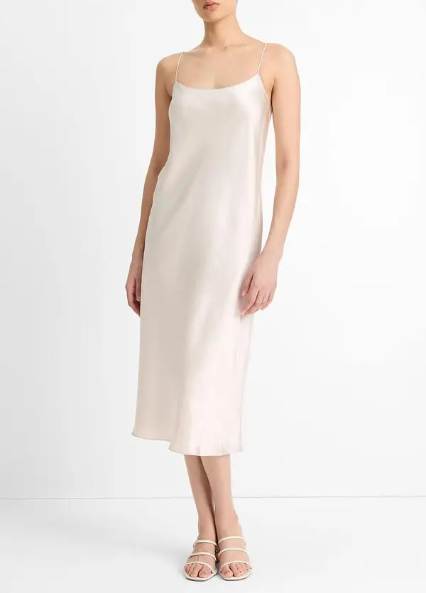 Vince Satin Midi Slip Dress - Champagne