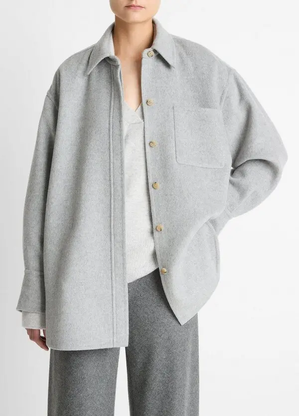 Vince Double-face Wool & Cashmere Blend Shirt Jacket