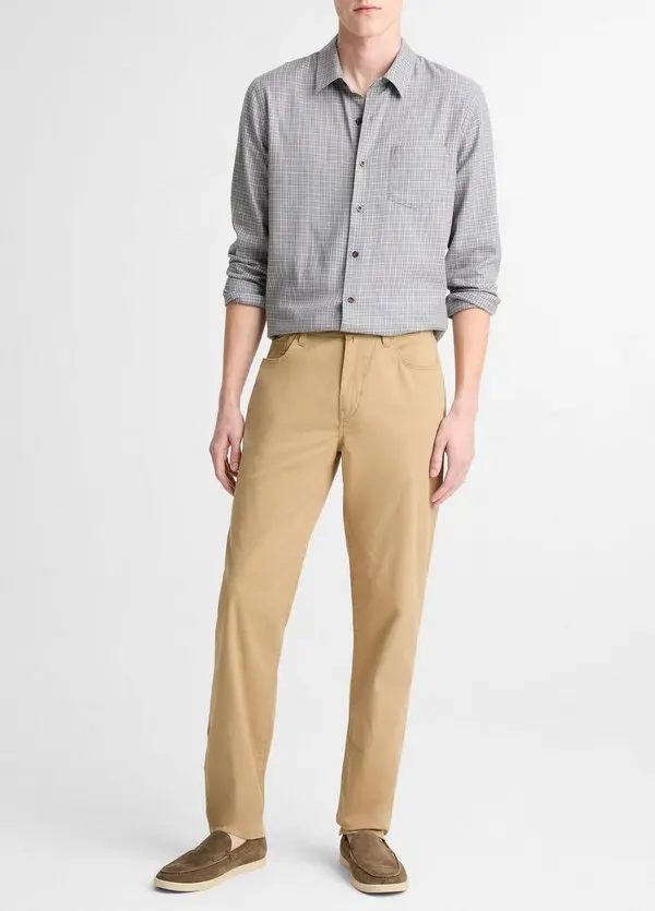 Vince Dylan Slim 5-pocket Cotton Sateen Pant - British Khaki