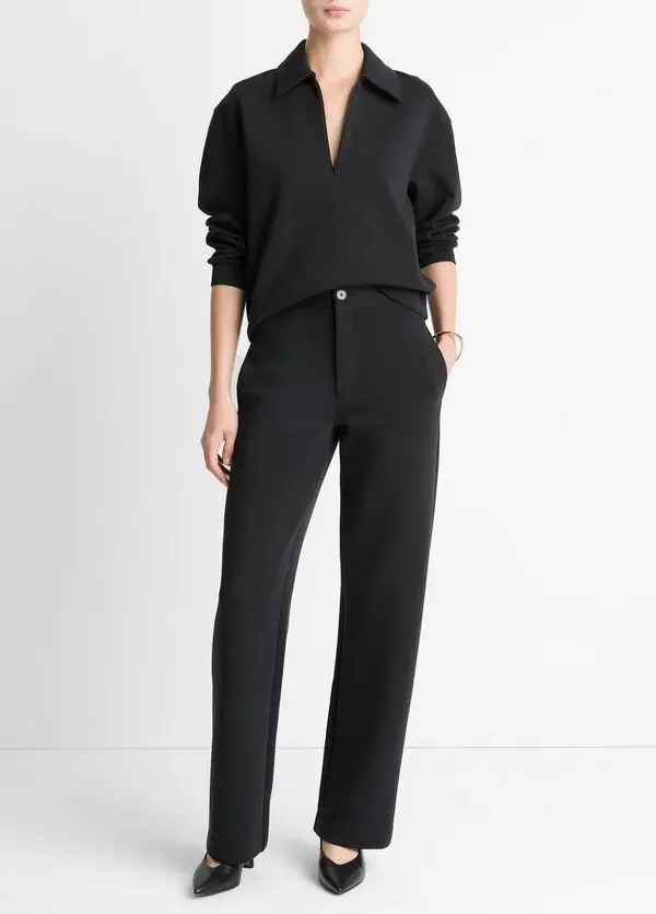 Vince Cotton Blend Straight Leg Trousers