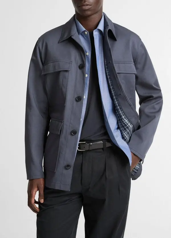 Vince Brushed Cotton Twill Chore Coat