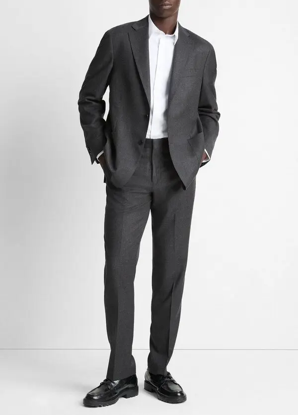 Vince Wool-silk Flannel Classic Fit Trousers