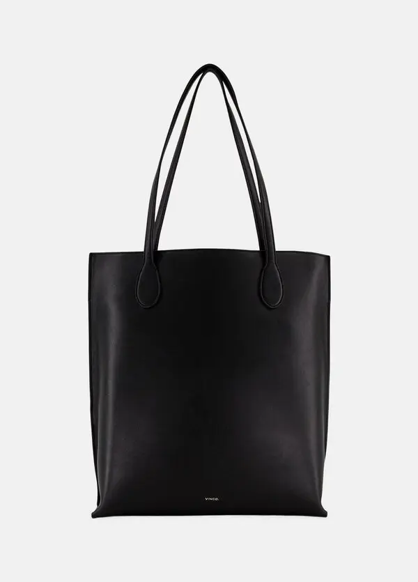 Vince Athene Nappa Leather Tote - Black