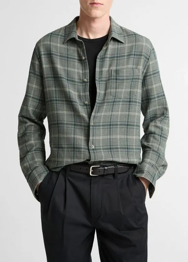 Vince Catskill Plaid Cotton Button-front Shirt